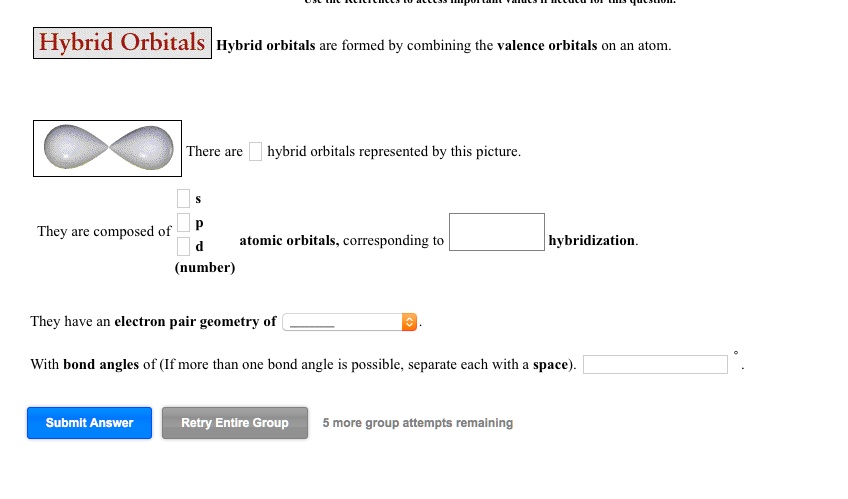 SOLVED: Hybrid Orbitals Hybrid orbitals are formed by combining the ...