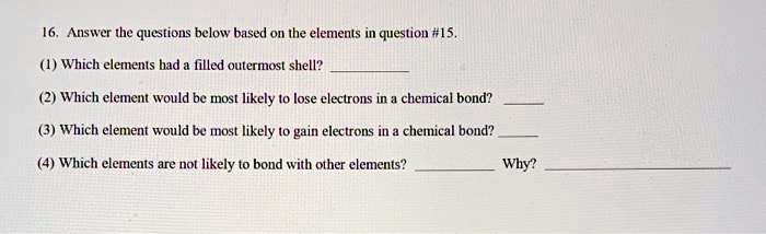 answer the questions below based on the elements in question 15 1 which ...