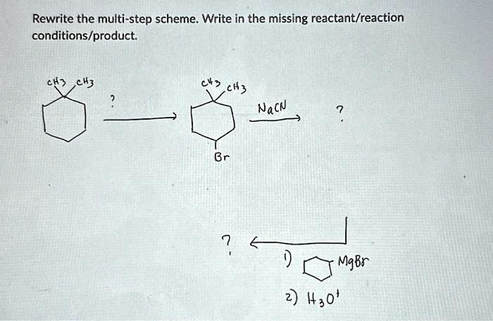 texts rewrite the multi step scheme write in the missing ...