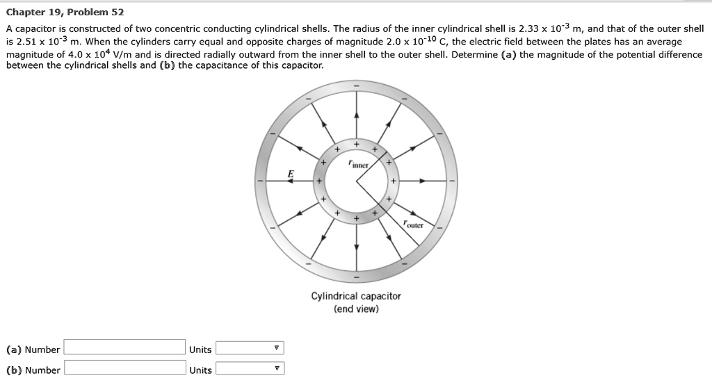 SOLVED: Chapter 19, Problem 52 capacitor is constructed of two ...