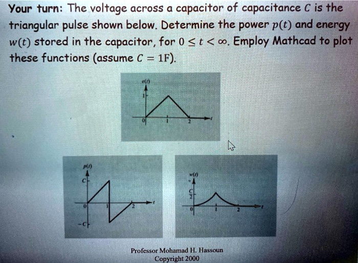 SOLVED: Your turn: The voltage across a capacitor of capacitance C is ...