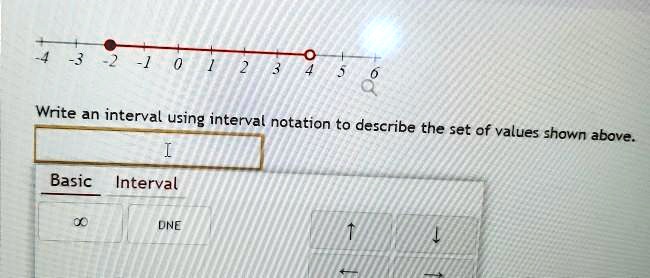 Write an interval using interval notation to describe the set of values ...
