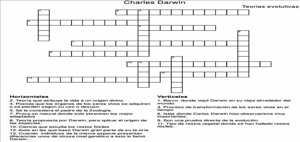 crucigrama de charles darwin ayudaaaaa charles darwin teorias ...