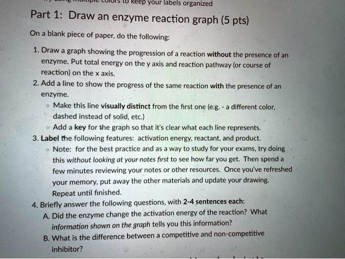 Keep your labels organized Part 1: Draw an enzyme reaction graph (5 pts ...