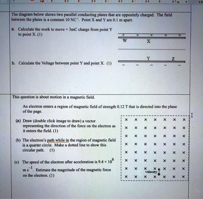 the diagram below shows two parallel conducting plates that are ...