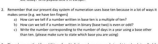 Solved Remember That Our Present Day Svstem Of Numeration Uses Base