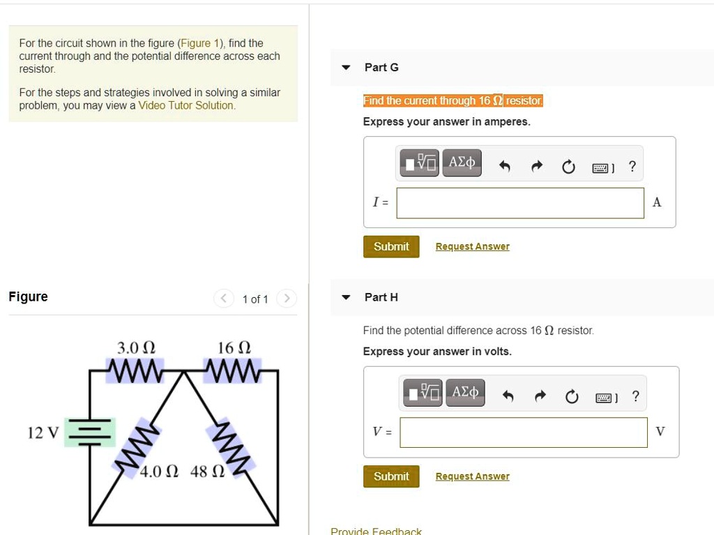 For The Circuit Shown In The Figure Figure 1 Find The Current Through And The Potential