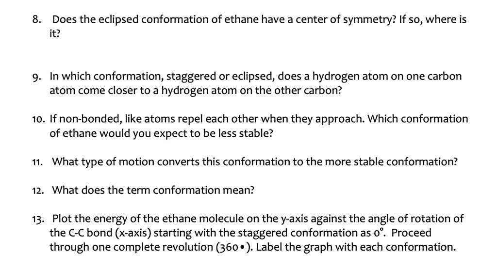 8 does the eclipsed conformation of ethane have a center of symmetry if ...