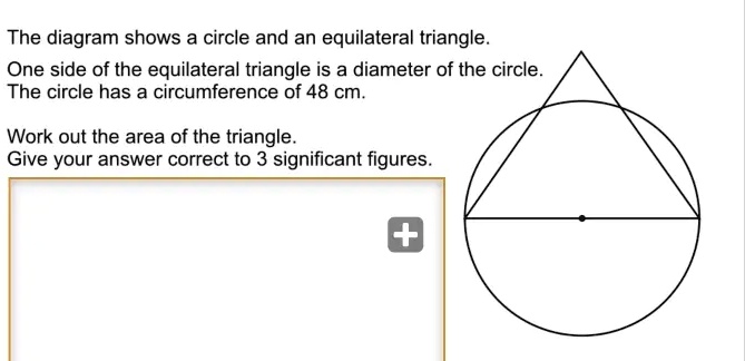 SOLVED: The diagram shows a circle and an equilateral triangle. One ...