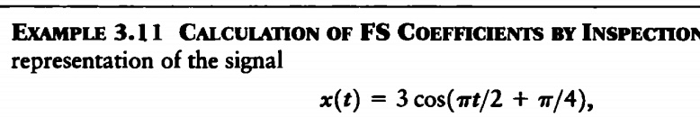EXAMPLE 3.11 CALCULATION OF FS COEFFICIENTS BY INSPECTION ...