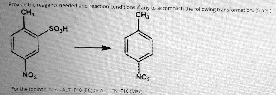 SOLVED: Provide the reagents needed and reaction conditions, if any, to ...