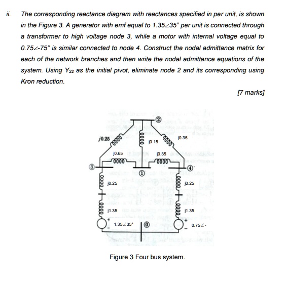 SOLVED: The corresponding reactance diagram with reactances specified in per unit is shown in ...
