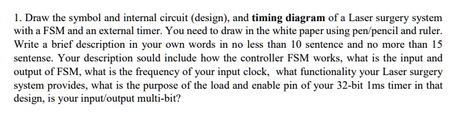 1. Draw the symbol and internal circuit (design), and timing diagram of ...