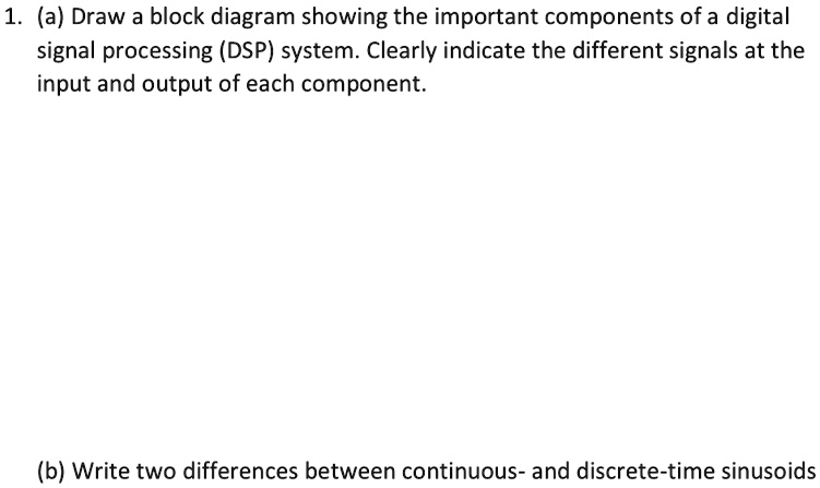 a draw a block diagram showing the important components of a digital ...