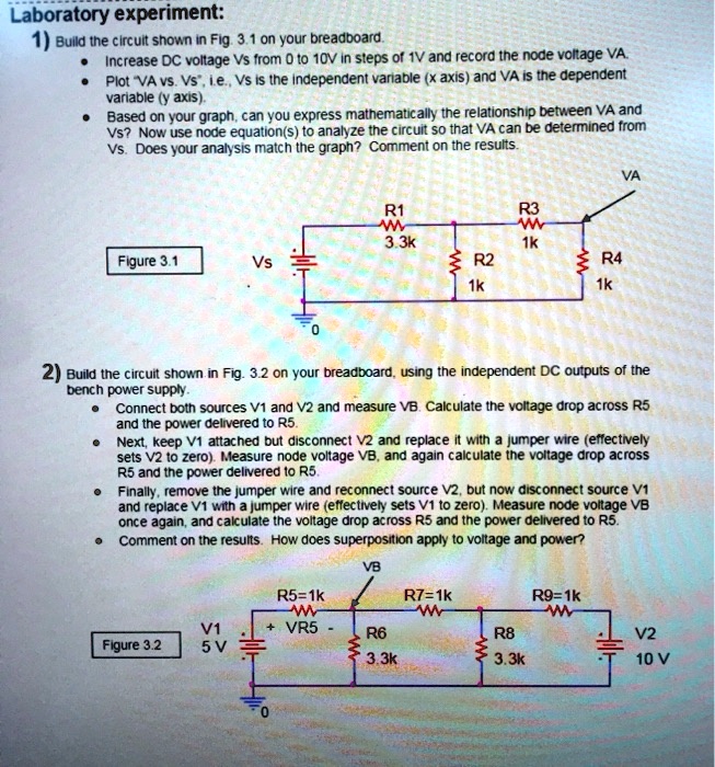 SOLVED: Text: Calculate all theoretical electrical parameters Laboratory experiment: 1. Build ...