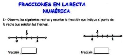 SOLVED: FRACCIONES EN LA RECTA NUMÉRICA 1-Observa las siguientes rectas ...