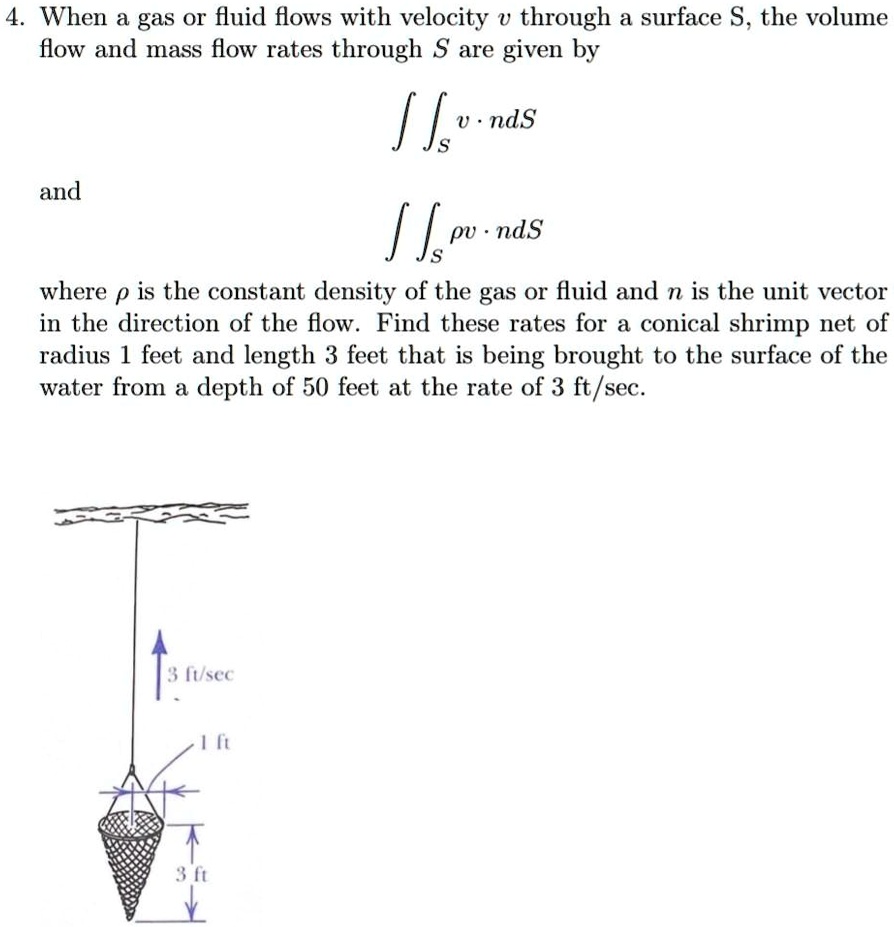 SOLVED: 4. When a gas or fluid flows with velocity u through a surface ...