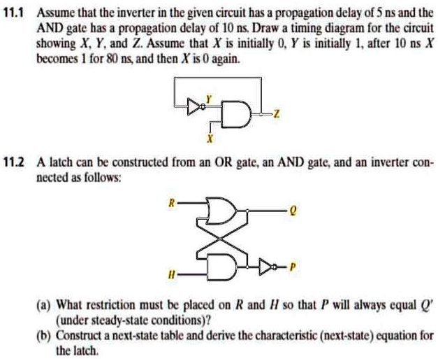 SOLVED: 11.1 Assume that the inverter in the given circuit has a propagation delay of 5 ns and ...