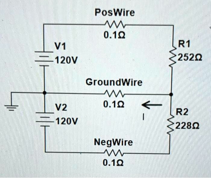 SOLVED: Determine the ground wire current I in the following circuit ...