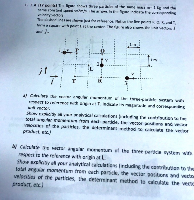 SOLVED: LA (17 points) The figure shows three particles of the same mass m= 1 Kg d the same ...