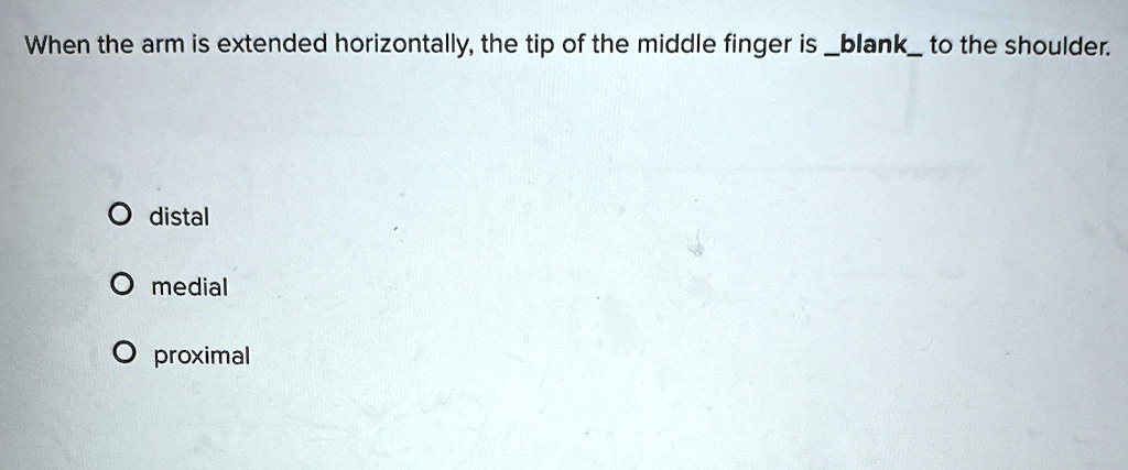 When the arm is extended horizontally, the tip of the middle finger ...