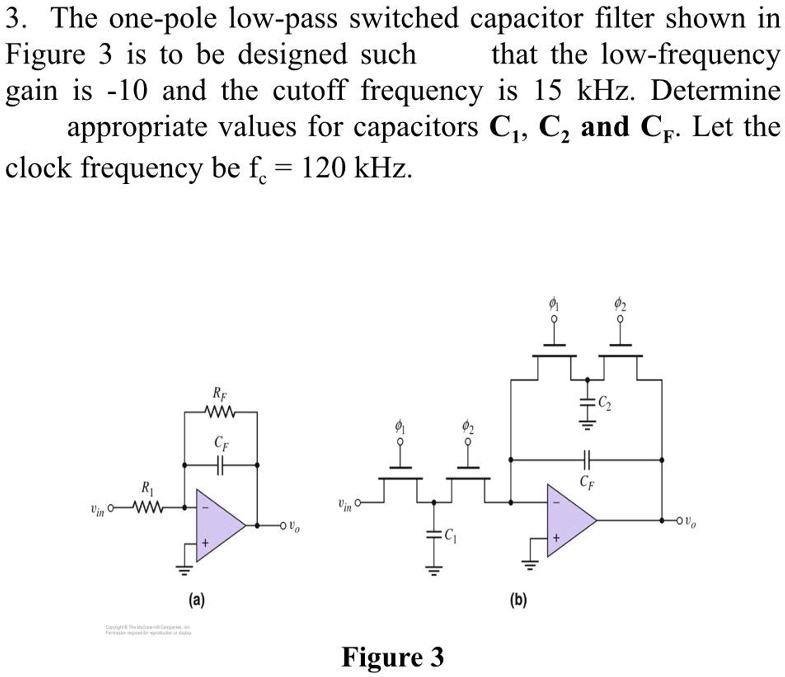 SOLVED: The one-pole low-pass switched capacitor filter shown in Figure ...