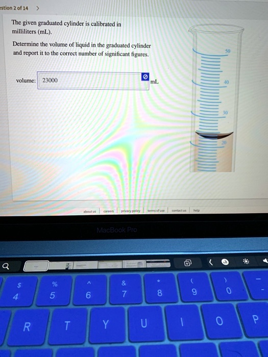 The given graduated cylinder is calibrated in milliliters (mL ...