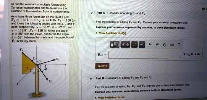 SOLVED: To find the resultant of multiple forces using Cartesian ...