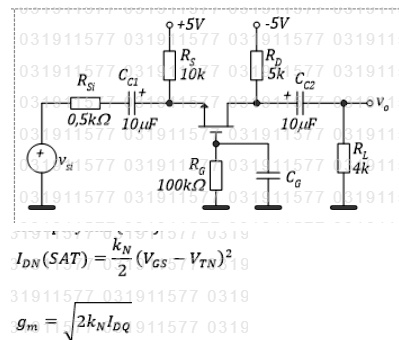 SOLVED: In the circuit shown, kN = 8 mA/V^2 for the MOSFET is given as λ = 0 and Vtn = 2V. In ...