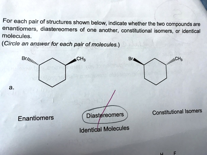 SOLVED: For each pair of structures shown below, indicate whether the two compounds are ...