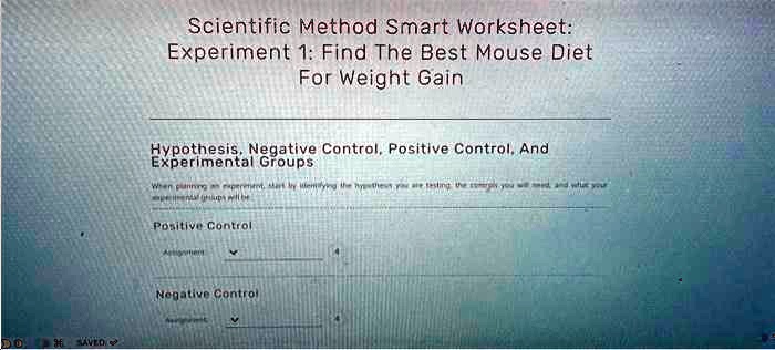 Scientific Method Smart Worksheet: Experiment 1: Find The Best Mouse ...
