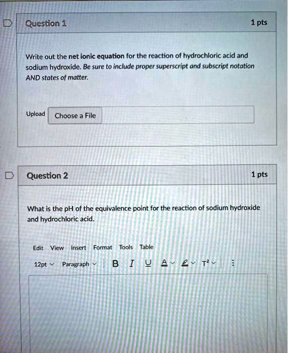 SOLVED: Write out the net ionic equation for the reaction of hydrochloric acid and sodium ...