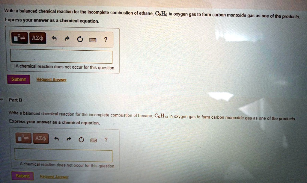 SOLVED:Write a balanced chemical reaction for the incomplete combustion ...