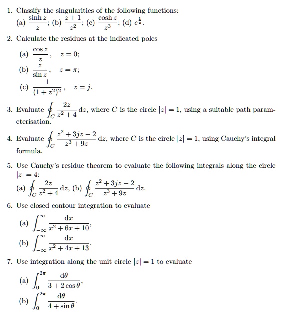 SOLVED: Classify the singularities of the following functions: sin ...
