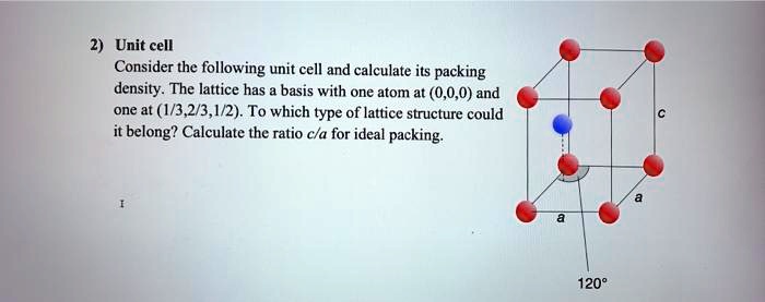 SOLVED: Unit cell Consider the following unit cell and calculate its ...