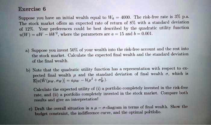 SOLVED: Exercise 6: Investment Analysis Suppose you have an initial ...