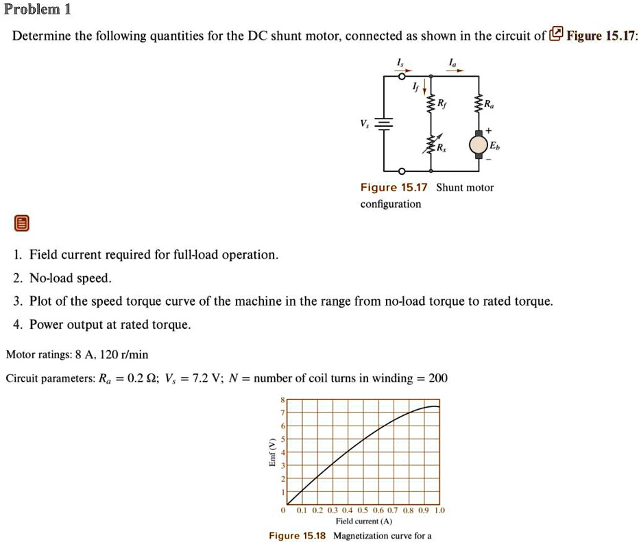 problem 1 determine the following quantities for the dc shunt ...