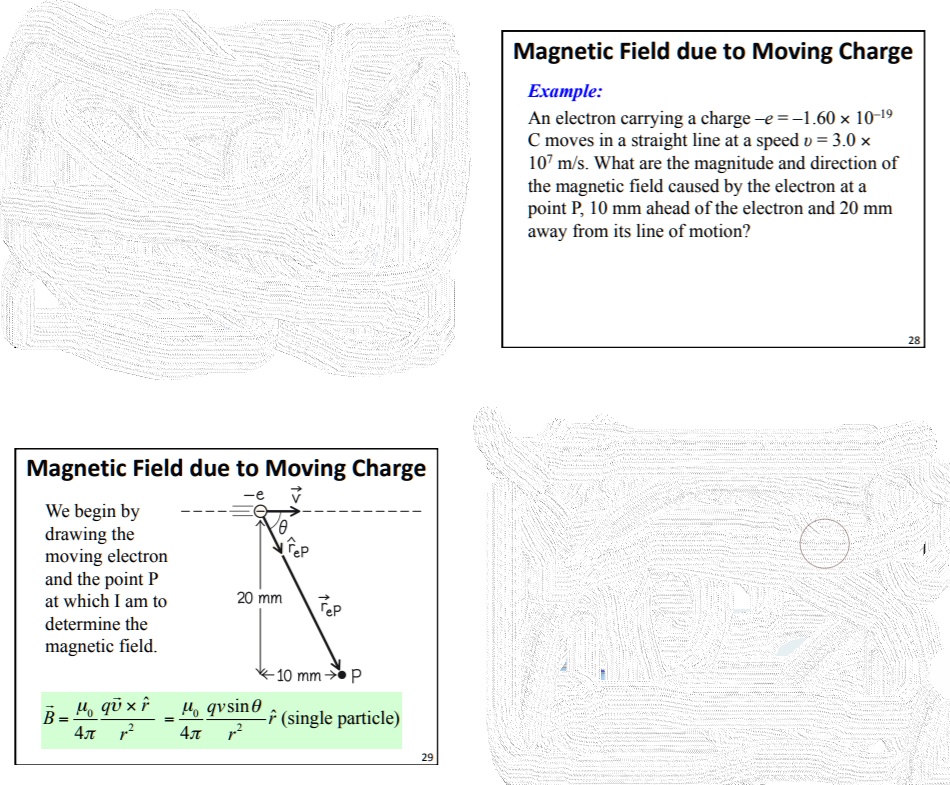 Magnetic Field due to Moving Charge We begin by drawing the moving ...
