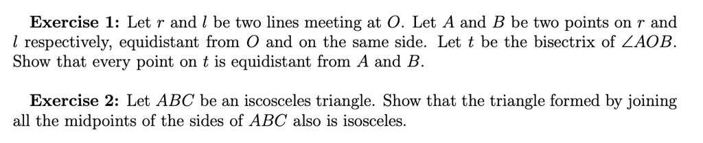 exercise 1 let r and be two lines meeting at 0 let a and b be two ...