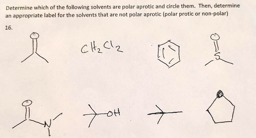 SOLVED:Determine which of the following solvents are polar aprotic and ...