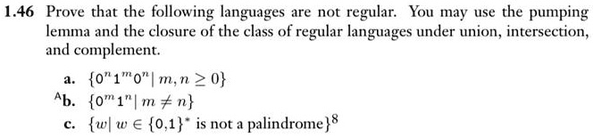 SOLVED: Please answer in easy way possibleThank You 1446 Prove that the following languages are ...