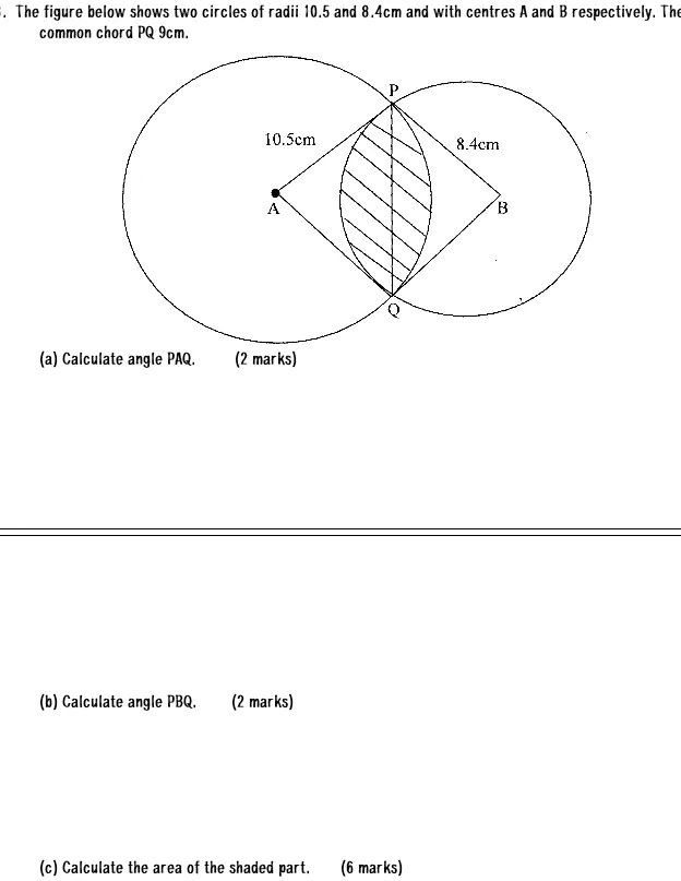 SOLVED: The figure below shows two circles of radii 10 cm and 4 cm with centers A and B ...