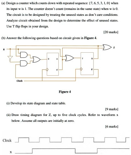 SOLVED: Design a counter which counts down with the repeated sequence: 7, 6, 5, 3, 1, 0 when its ...