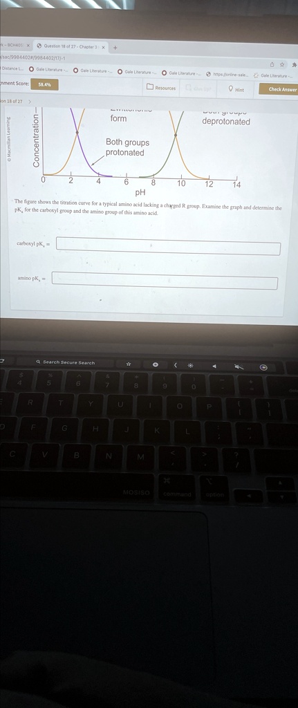 The figure shows the titration curve for a typical amino acid lacking a ...
