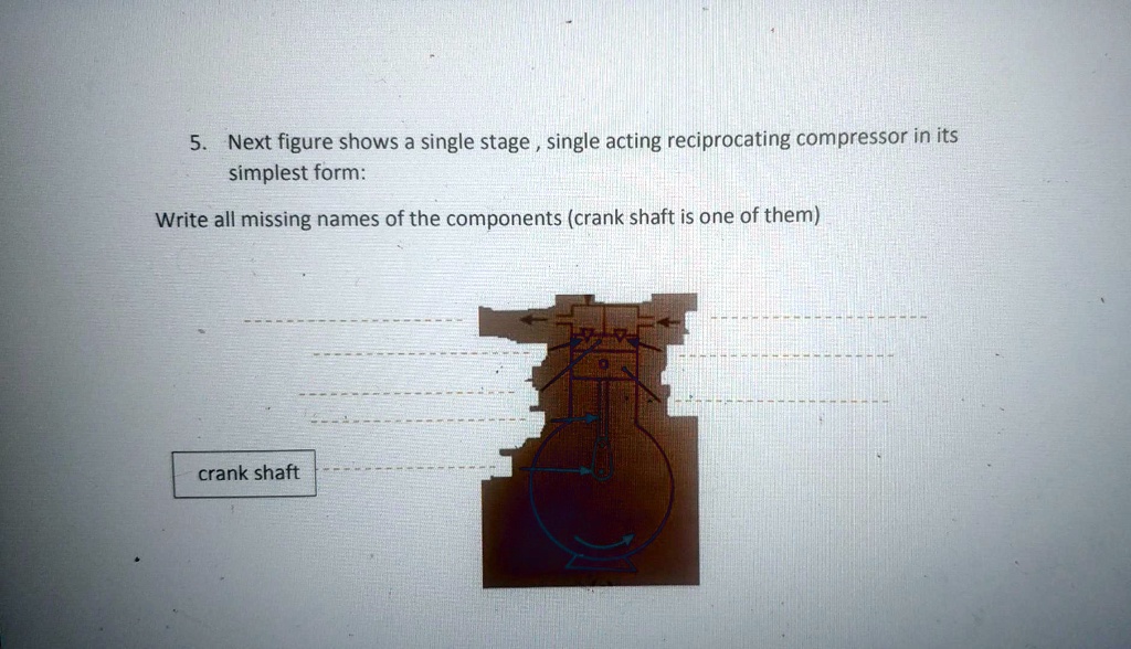 SOLVED: 5.Next figure shows a single stagesingle acting reciprocating ... SOLVED: 5.Next figure shows a single stagesingle acting reciprocating ...