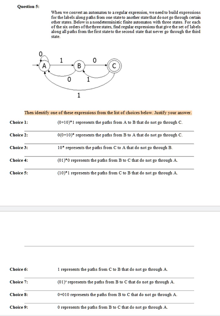 Solved Question 5 When We Convert An Automaton To A Regular 3451