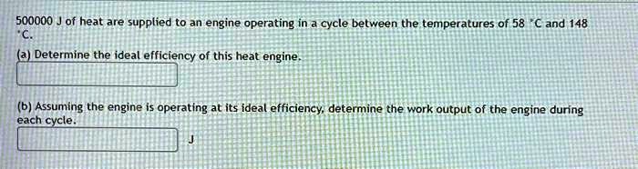 500000 J of heat are supplied to an engine operating in a cycle between ...