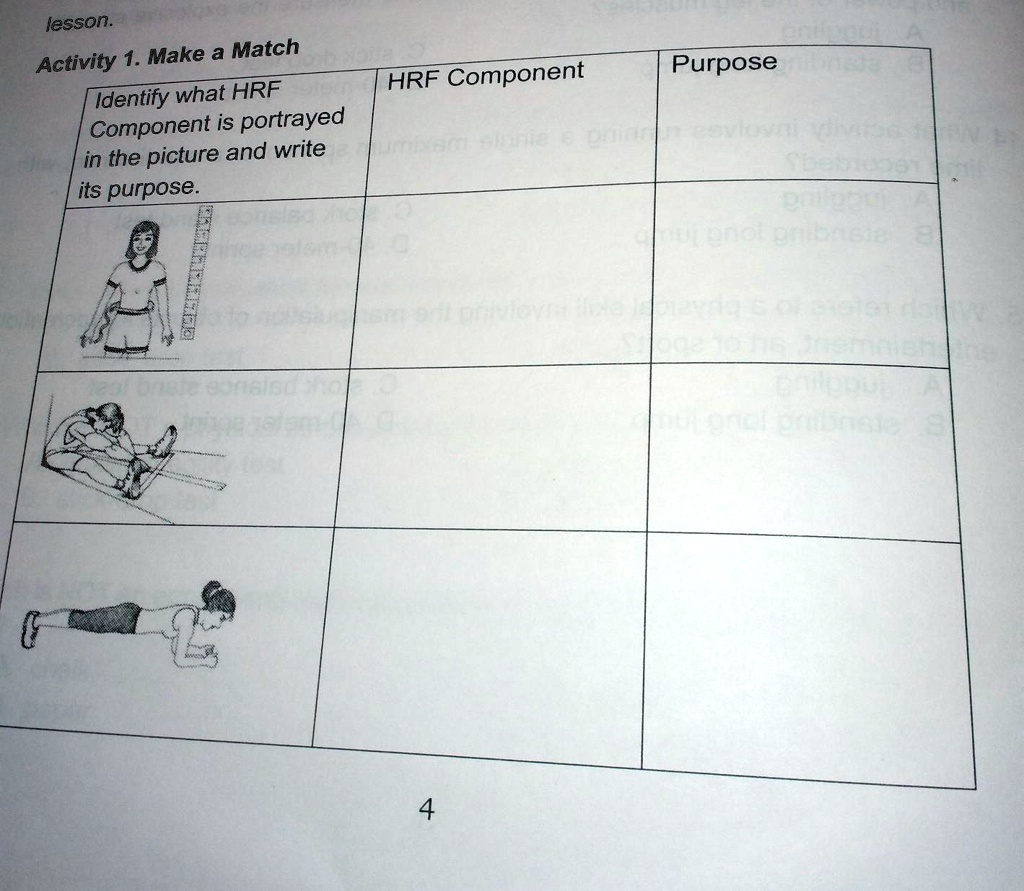 SOLVED: Purpose HRF Component Activity 1. Make a Match Identify what ...