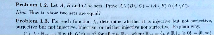 SOLVED: Problem 1.2 - Let A, B, and C be sets. Prove A âˆ© (B âˆª C ...