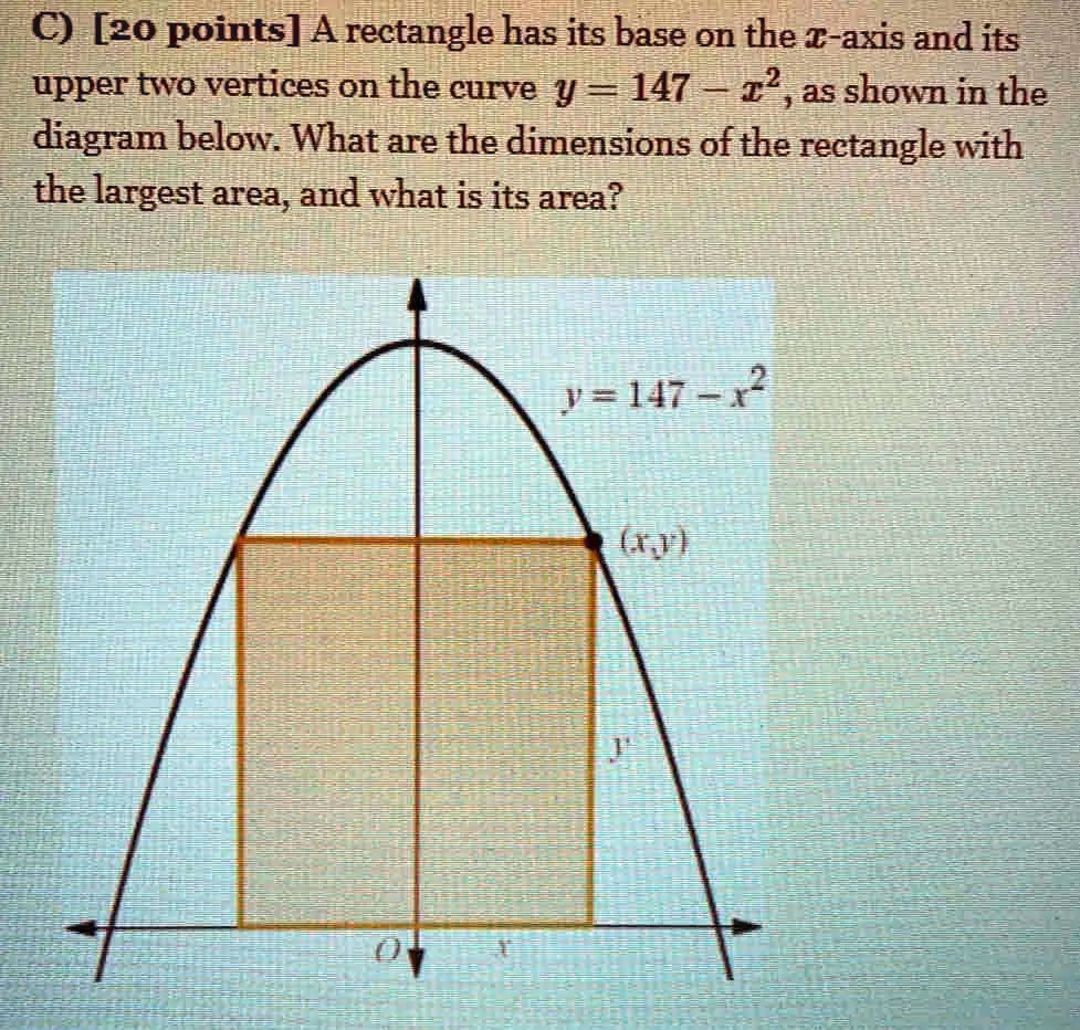c 20 points a rectangle has its base on the t axis and its upper two ...